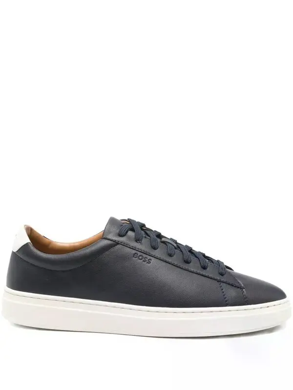 BOSS Leather Trainers With Rubber Sole
