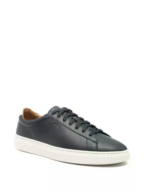 BOSS Leather Trainers With Rubber Sole