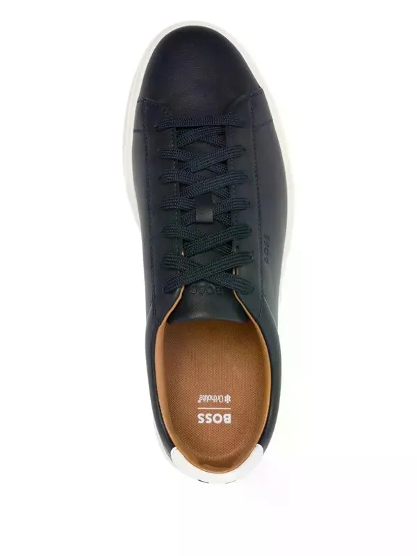 BOSS Leather Trainers With Rubber Sole