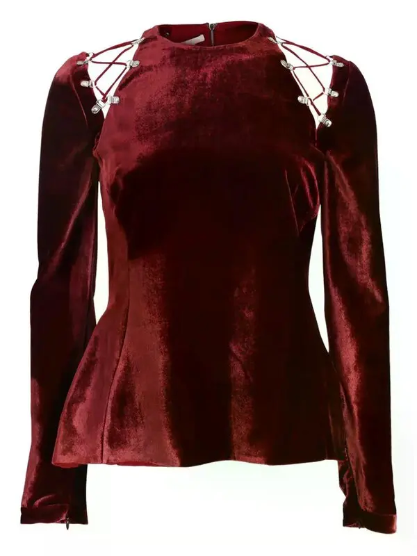 Antonio Berardi Lace-up Velvet Blouse