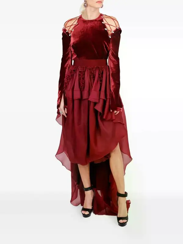 Antonio Berardi Lace-up Velvet Blouse