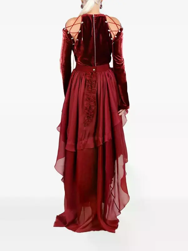 Antonio Berardi Lace-up Velvet Blouse