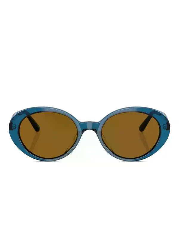 Oliver Spencer Lumar Oval-frame Sunglasses - Blue