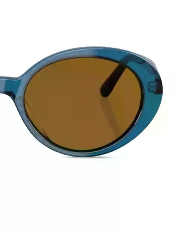 Oliver Spencer Lumar Oval-frame Sunglasses - Blue