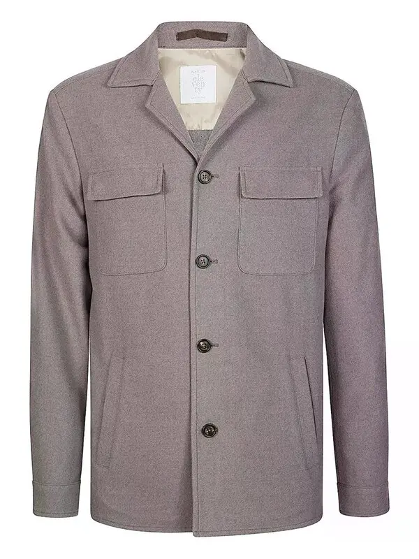 Eleventy Flap-pocket Wool Overshirt - Grey