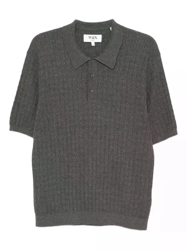 WAX LONDON Diamond Stripe Knitted Polo Shirt
