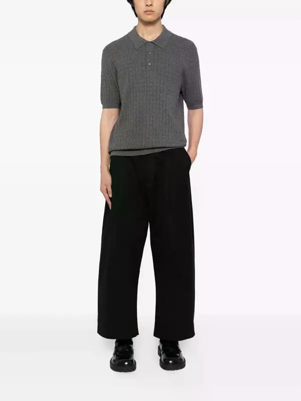 WAX LONDON Diamond Stripe Knitted Polo Shirt