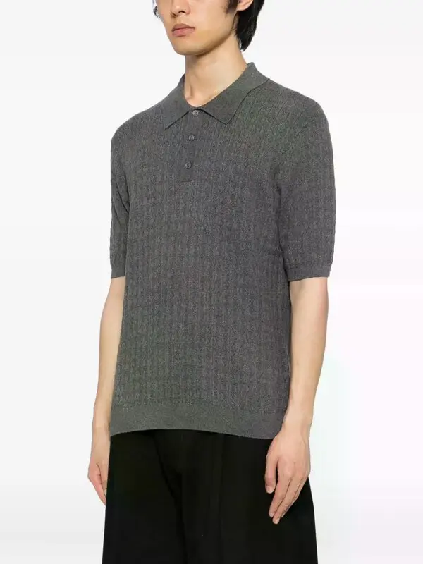 WAX LONDON Diamond Stripe Knitted Polo Shirt