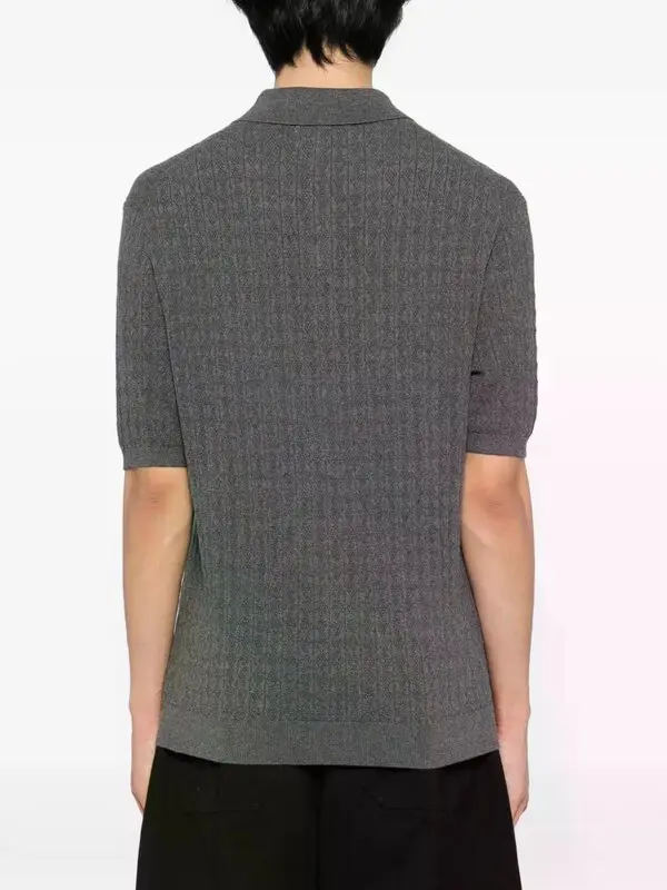 WAX LONDON Diamond Stripe Knitted Polo Shirt