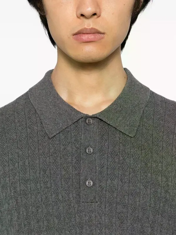 WAX LONDON Diamond Stripe Knitted Polo Shirt