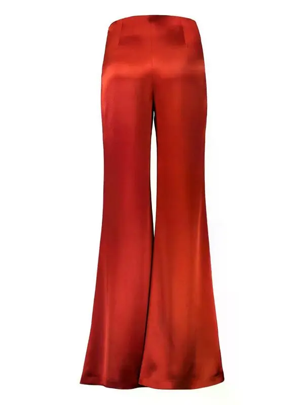 Galvan Satin Flared Trousers - Red