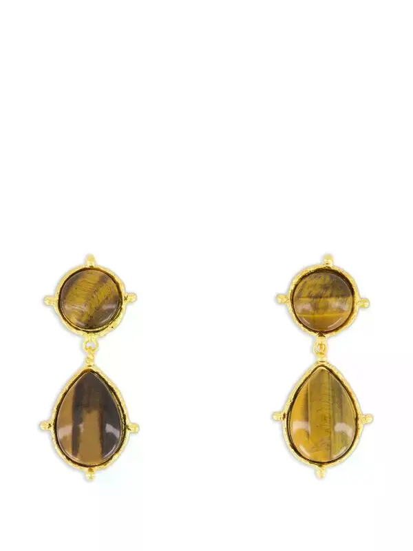 Sylvia Toledano 2 Pierres Dots Drop Earrings - Gold