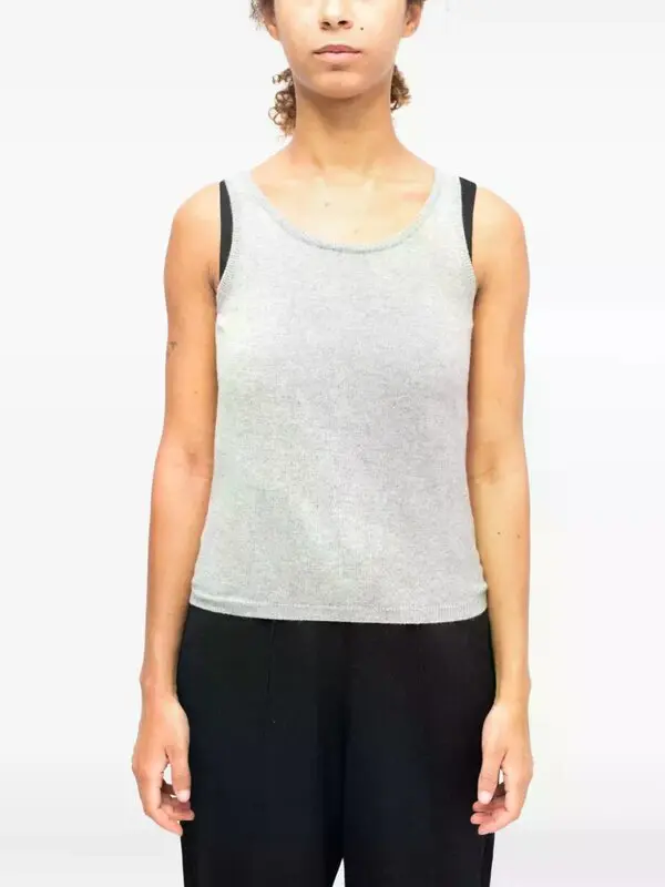 LA ROSE Mélange-effect Tank Top - Grey