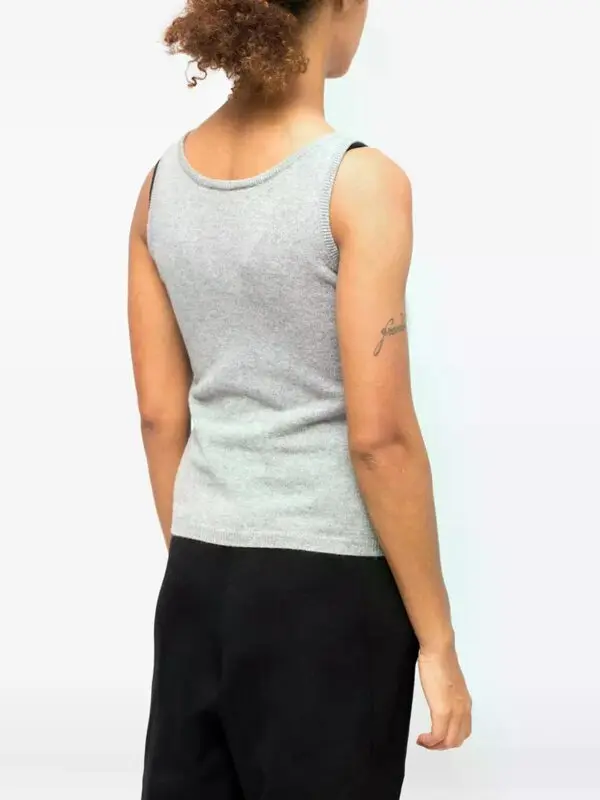 LA ROSE Mélange-effect Tank Top - Grey