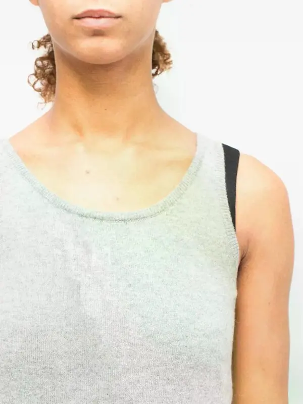 LA ROSE Mélange-effect Tank Top - Grey