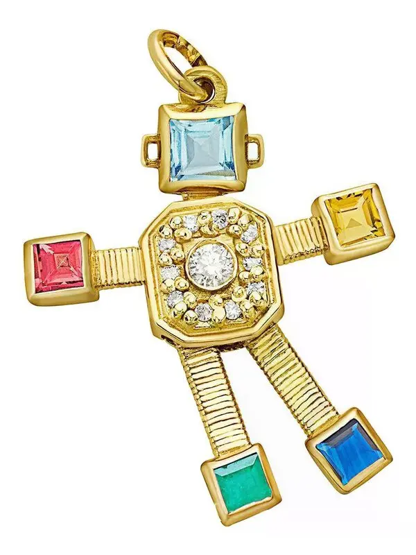 VAN ROBOT 18k Yellow Multi-stone Pendant - Gold