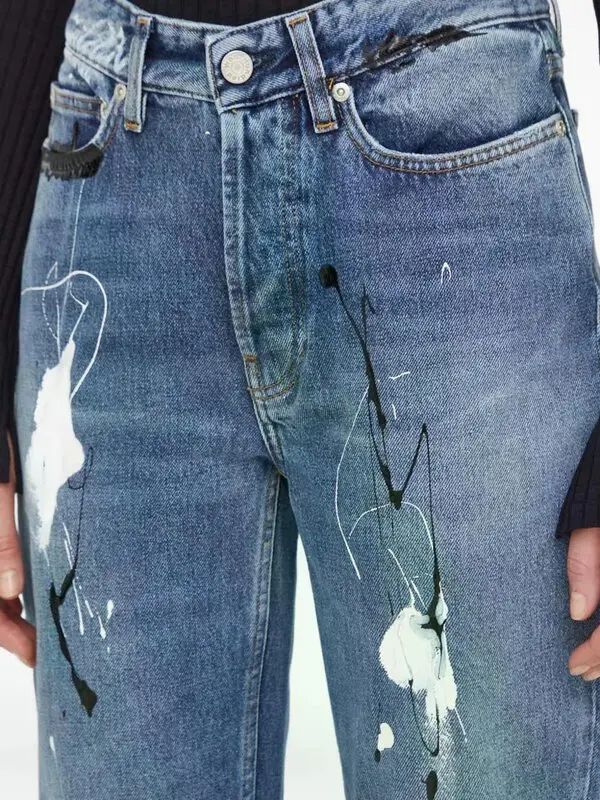 WON HUNDRED Paint Detail Straight Leg Jeans