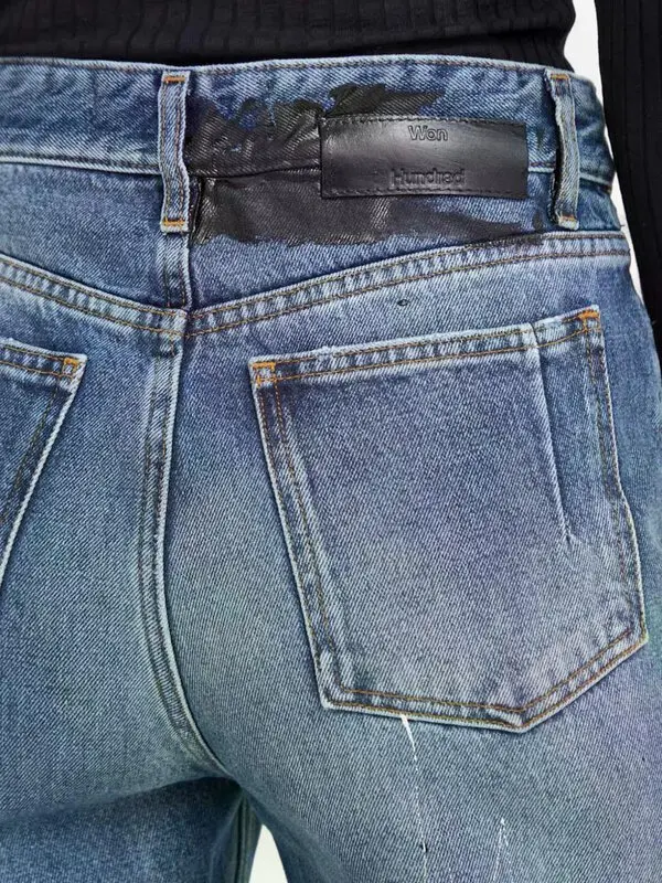 WON HUNDRED Paint Detail Straight Leg Jeans