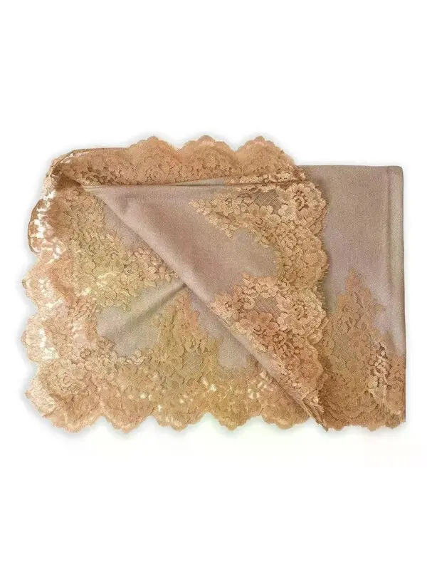 Janavi Lace-trimmed Scarf - Brown