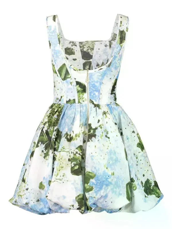 Aje Suzette Floral-print Balloon Mini Dress - Blue | Editorialist