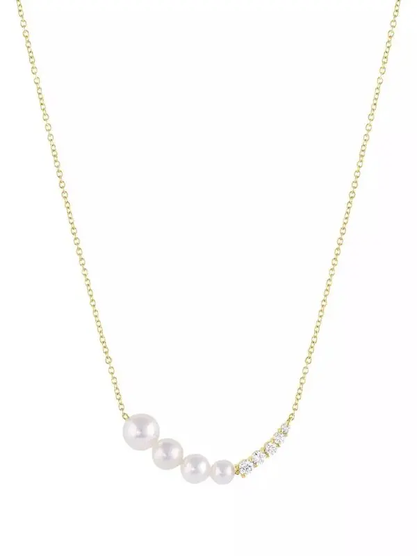 BAGGINS 18k Yellow Akoya Pearl And Diamond Necklace - Gold