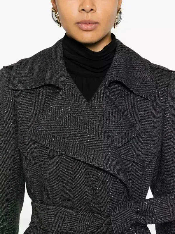 Tagliatore Belted Carola Coat - Grey