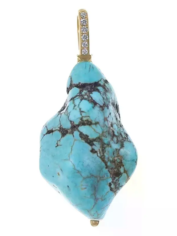 JENNA BLAKE 18kt Gold Nugget Turquoise Necklace - Yellow