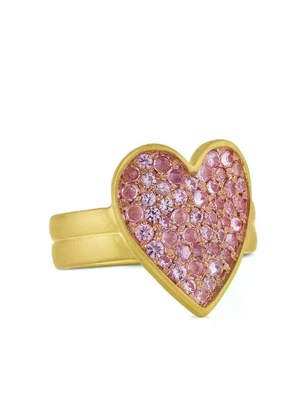 LEIGH MAXWELL 18k Yellow Heart Sapphire Ring - Gold