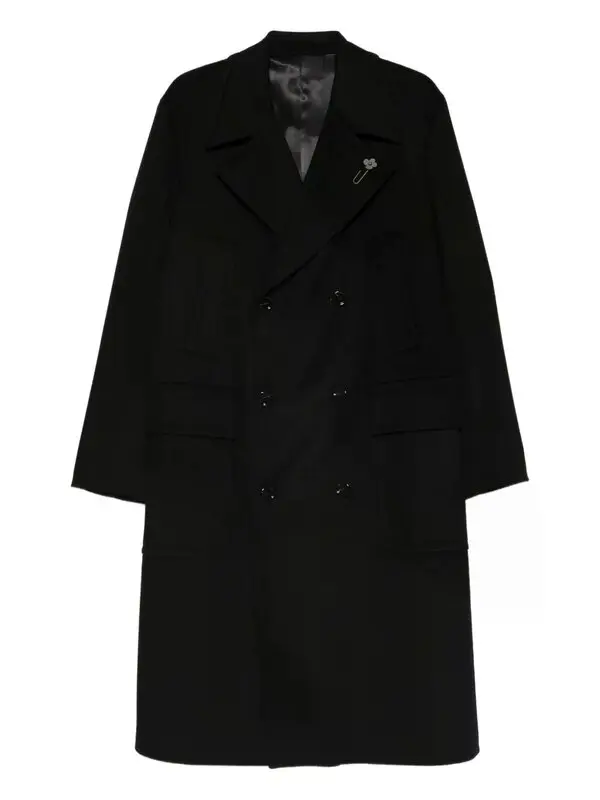 LARDINI Double-breasted Coat With Pocket Detail