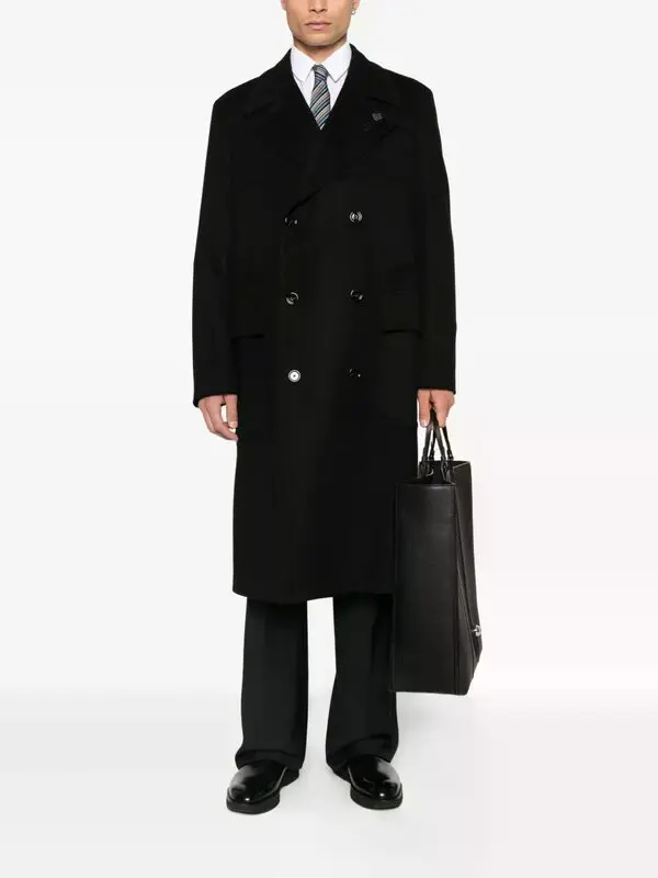 LARDINI Double-breasted Coat With Pocket Detail
