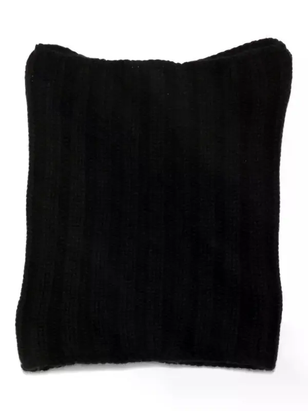 DELL'OGLIO Ribbed Scarf - Black