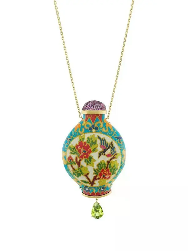 SILVIA FURMANOVICH 18k Yellow Marquetry Snuff Bottle Necklace - Gold