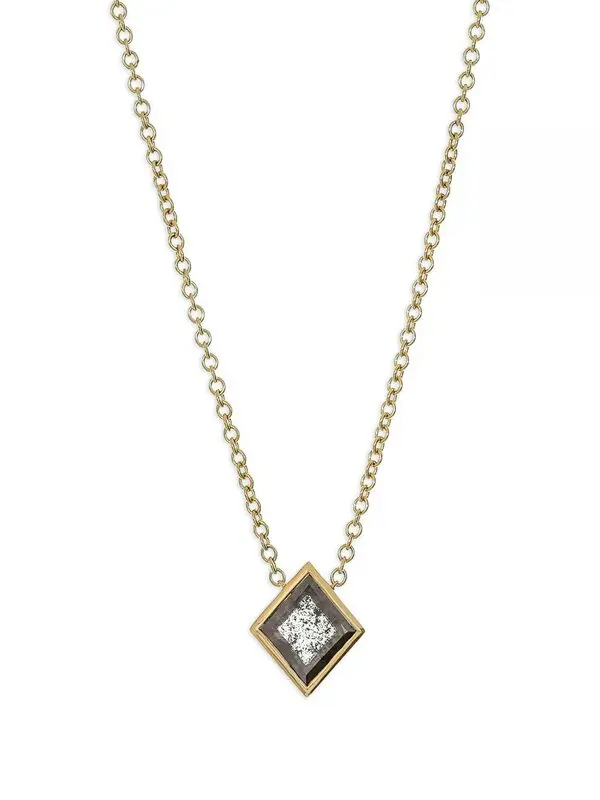 Nimo With Love 18k Yellow Bezel Diamond Necklace - Gold