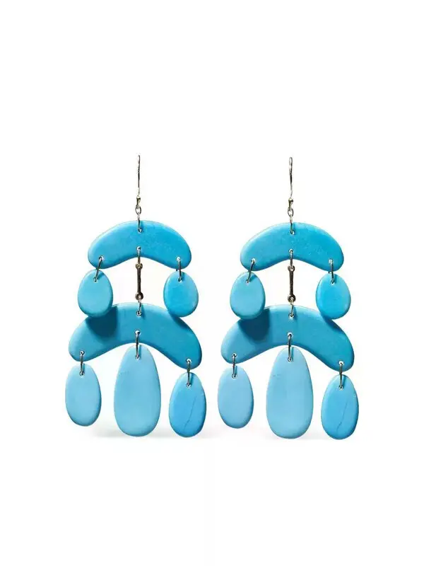 TEN THOUSAND THINGS 18k Yellow Gold Turquoise Chandelier Earrings - Blue