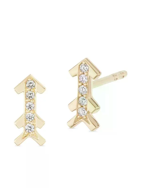 Harwell Godfrey 18k Yellow Diamond Arrow Earrings - Gold