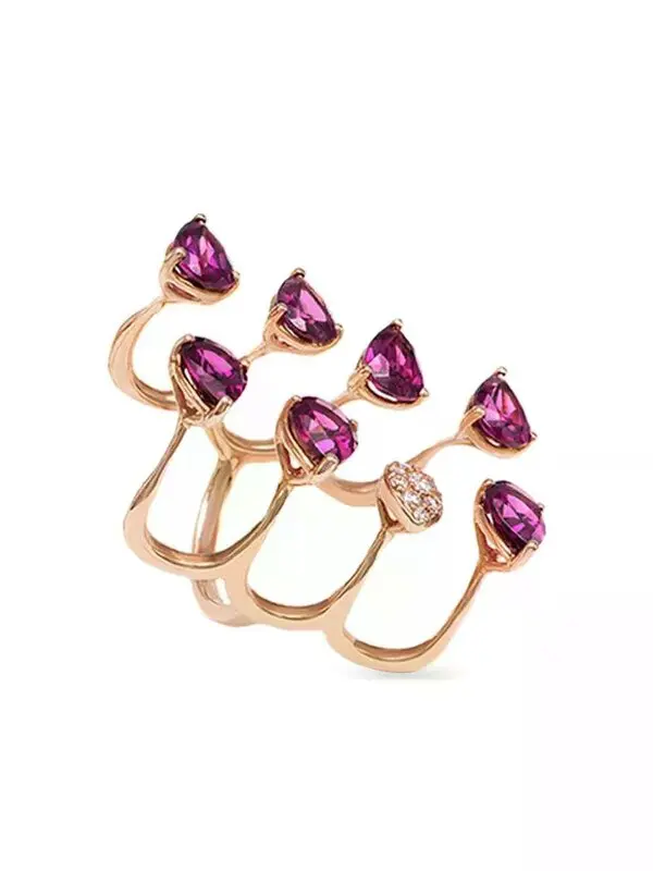 STEFERE 18k Rose Gold Amethyst And Sapphire Ring - Pink