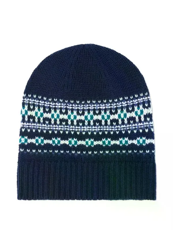 Eric Bompard Fair-isle Jacquard Beanie