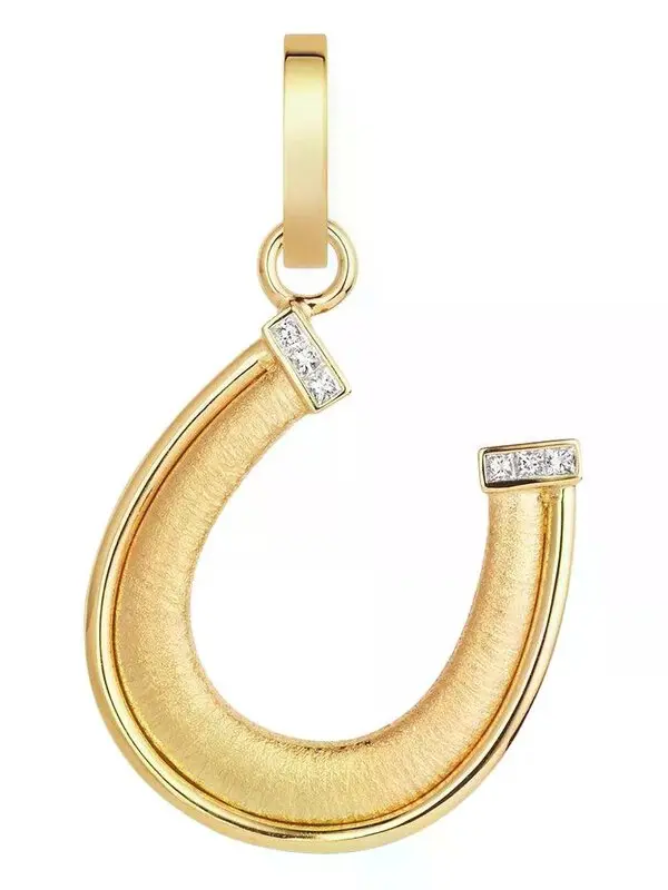 MARIE LICHTENBERG 18k Yellow Horseshoe Diamond Pendant - Gold