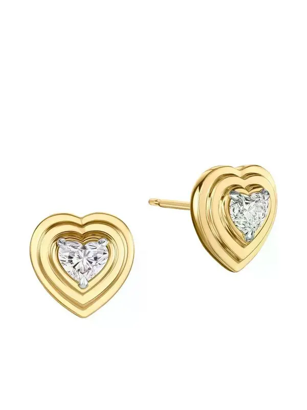 Phillips House 18k Yellow Heart Stories Diamond Earrings - Gold