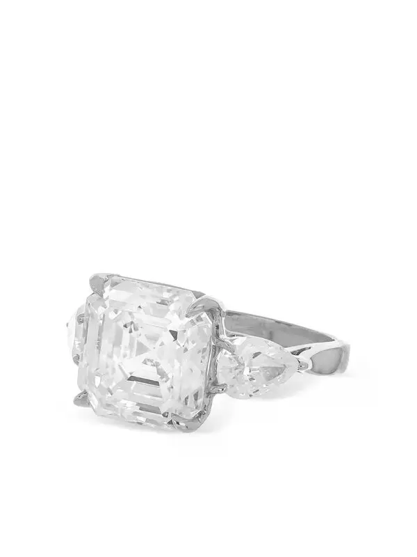 FANTASIA BY DESERIO Square-cut Pear Side-stones Ring