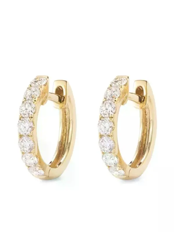 Robinson Pelham 14k Yellow Diamond Pave Hoop Earrings - Gold