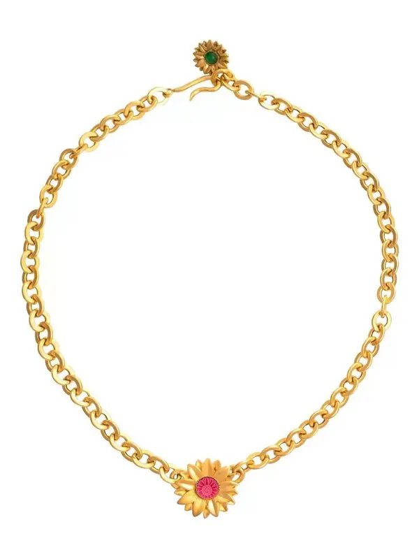 Of Rare Origin 18k Gold Vermeil Limoncello Sunflower Pendant Necklace - Yellow