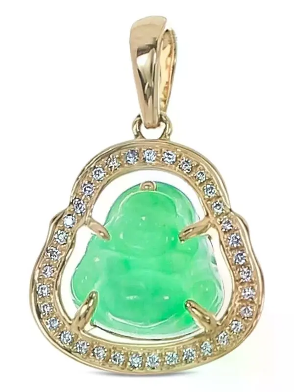 DANA REBECCA DESIGNS 14k Mini Buddha Diamond And Jade Pendant - Gold