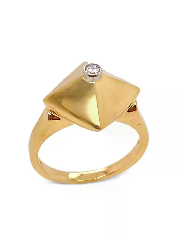 Brooks Brothers 18k Yellow Pyramid Diamond Ring - Gold