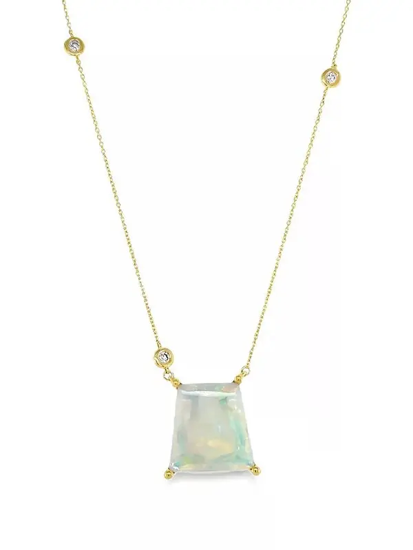 LISA NIK 18k Yellow Australian Opal And Diamond Necklace - Gold