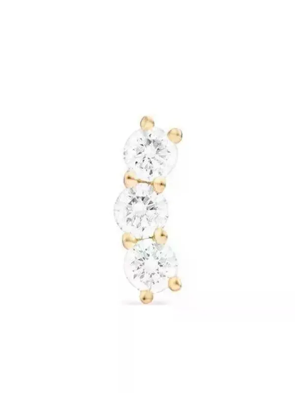 Melissa Kaye 18k Yellow Diamond Triplet Stud Earrings - Gold
