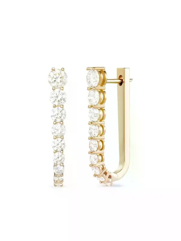 Melissa Kaye 18k Yellow Aria Diamond Hoop Earrings - Gold