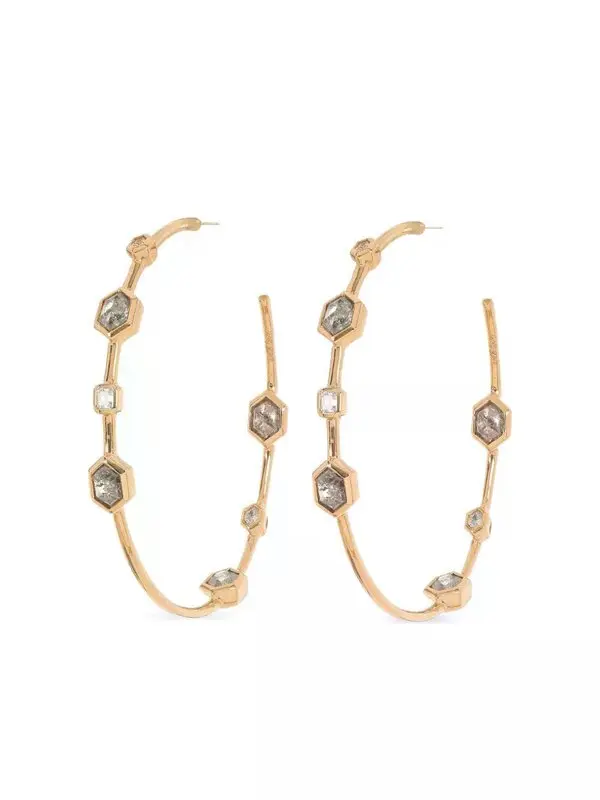 Nimo With Love 18k Yellow Diamond Hoop Earrings - Gold