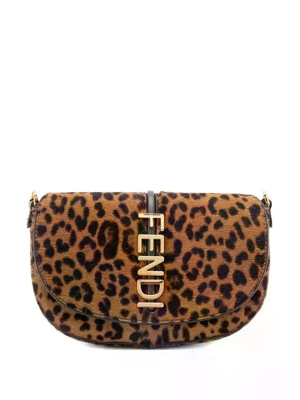 Fendi Leopard Chain Tote Bag - Brown
