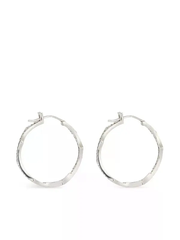 PARULINA Briar Diamond Hoop Earrings - White